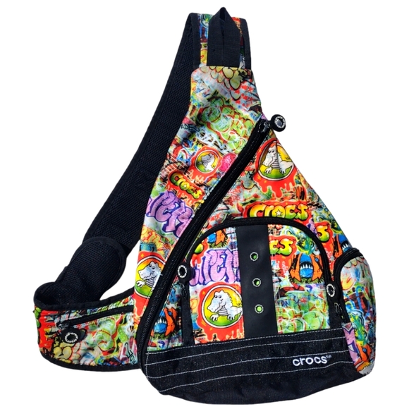 CROCS | Bags | Crocs Limited Edition Graffiti Colorful Body Shoulder ...